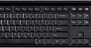 Amazon Basics 2.4GHz Wireless Keyboard Quiet and Compact US Layout (QWERTY), Black, Modern