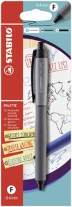 stabilo retractable gel rollerball - palette - black