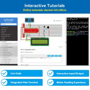 SunFounder Starter Kit for Raspberry Pi 5 4 B 3 B+ 400, 800+ Page Online Tutorials, Python C Java Scratch Node.js, 120+ Projects, 300 Items for Raspberry Pi Beginners