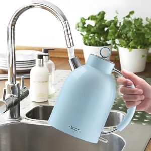 Electric Kettle, ASCOT Electric Tea Kettle, Stainless Steel Kettle Water Boiler, Fast Boiling Kettle, 1.5L, 1500W, BPA-Free, Cordless, Automatic Shutoff, Boil-Dry Protection, Blue