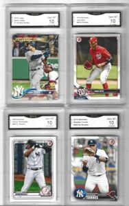 aaron judge juan soto jasson dominguez gleybor torres 4 card rookie lot graded gma gem mint 10 yankees superstar players