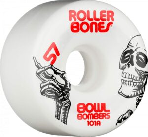 rollerbones quad wheels bowl bombers 101a wheels skateboard, unisex_adult, white, 57