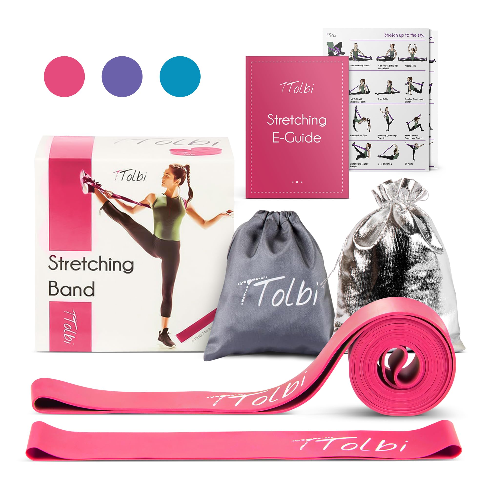 TTolbi Premium Dance Stretching Equipment: Stretch Bands for Dancers and Ballet Stretch Bands | Dance Stretch Band for Flexibility and Exercise | Dance Stuff | Gymnastics Equipment | Dancer Girls