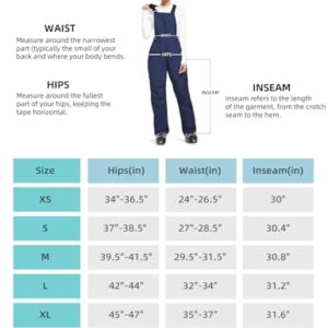 BALEAF Women's Insulated Waterproof Ski Bib Overalls Snow Windproof Snowboarding Pant Grey Size 2XL