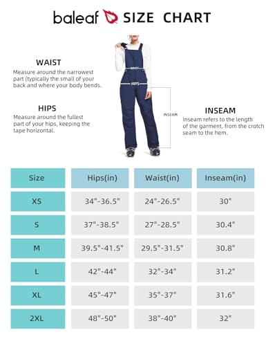 BALEAF Women's Insulated Waterproof Ski Bib Overalls Snow Windproof Snowboarding Pant Grey Size 2XL