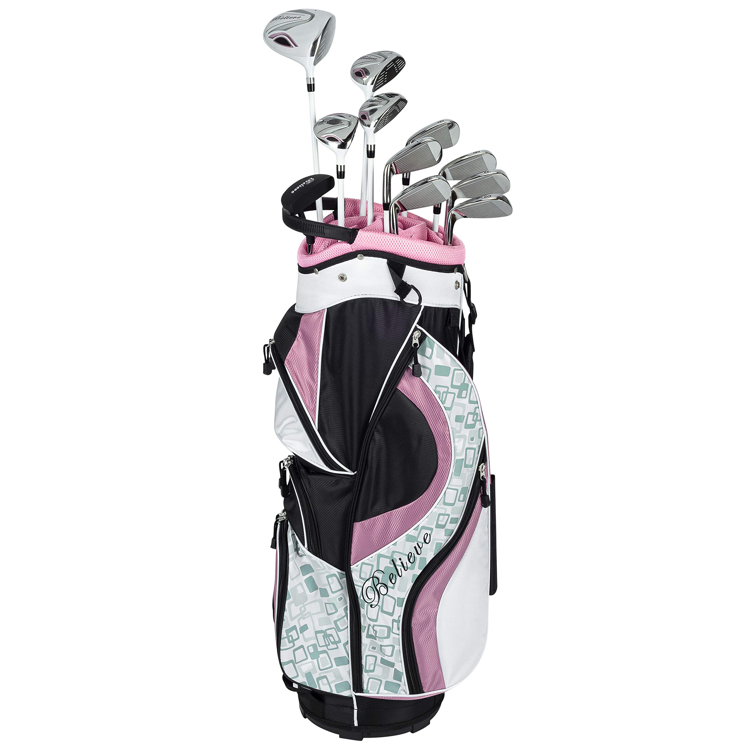 Founders Club Women's Ladies Complete Golf Set (16 Piece) Standard or Petite Length Right Handed (Rose, Petite)