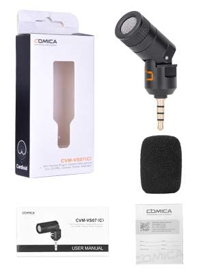 comica CVM-VS07 Mini Shotgun Microphone, 3.5mm TRRS Cardioid Condenser Mic with Excellent Shielding, Flexible Camera Mic for Smartphones, Tablet, Cameras, Gopro 7/8, Laptops and Wireless Mic System