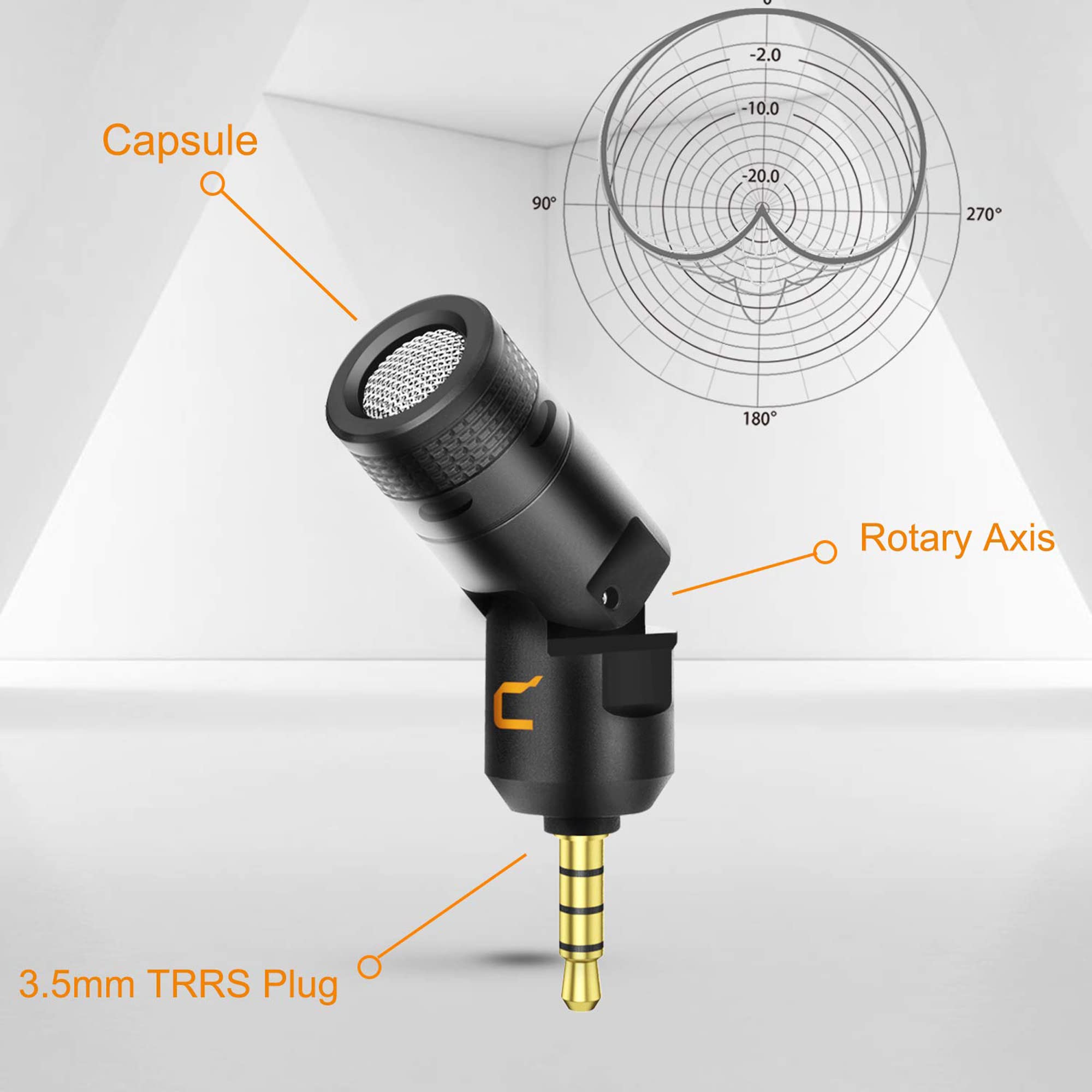 comica CVM-VS07 Mini Shotgun Microphone, 3.5mm TRRS Cardioid Condenser Mic with Excellent Shielding, Flexible Camera Mic for Smartphones, Tablet, Cameras, Gopro 7/8, Laptops and Wireless Mic System