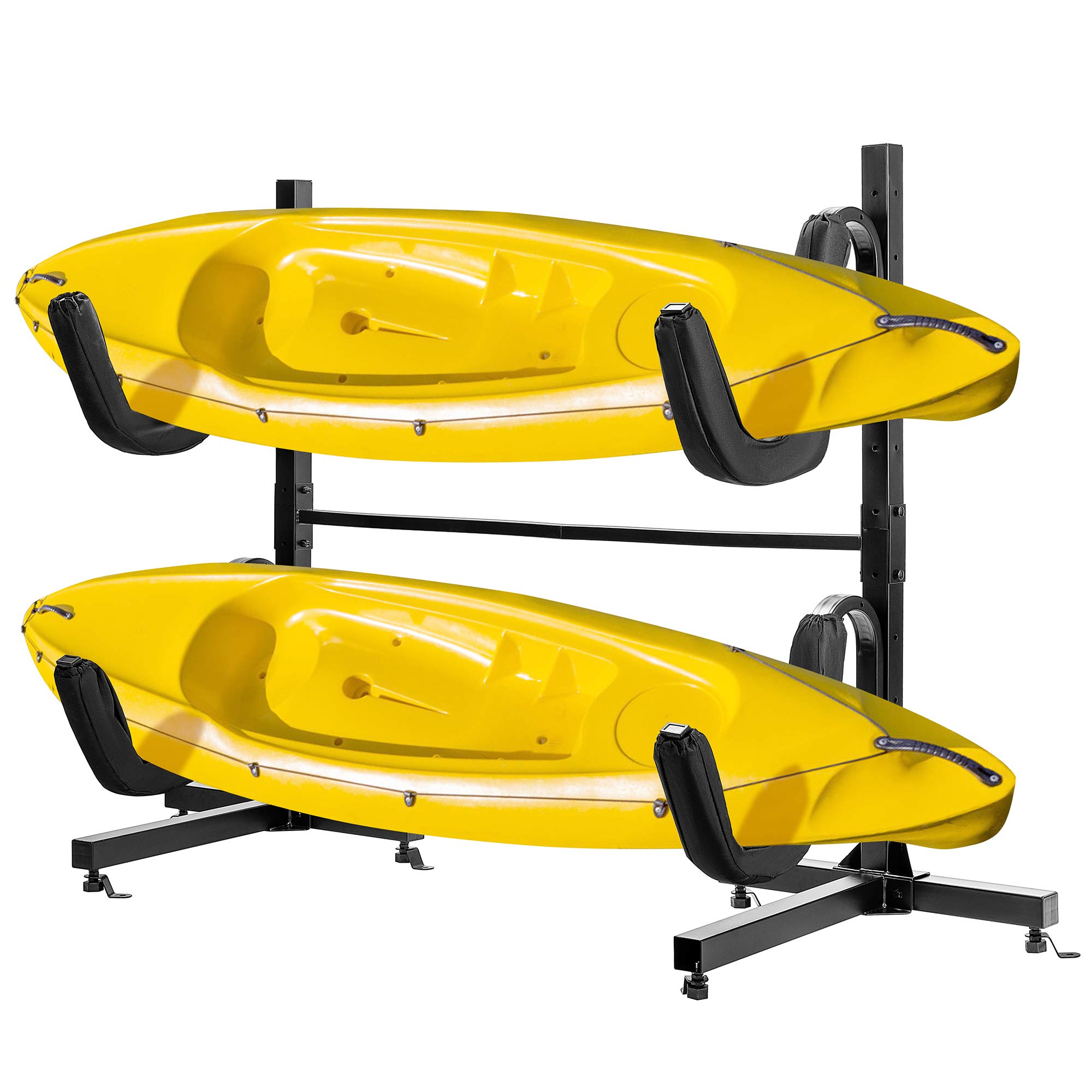 VIVOHOME Heavy Duty Freestanding Dual Storage Rack Height Adjustable Carrier Stand for Kayaks SUP Paddle Boards and Canoes