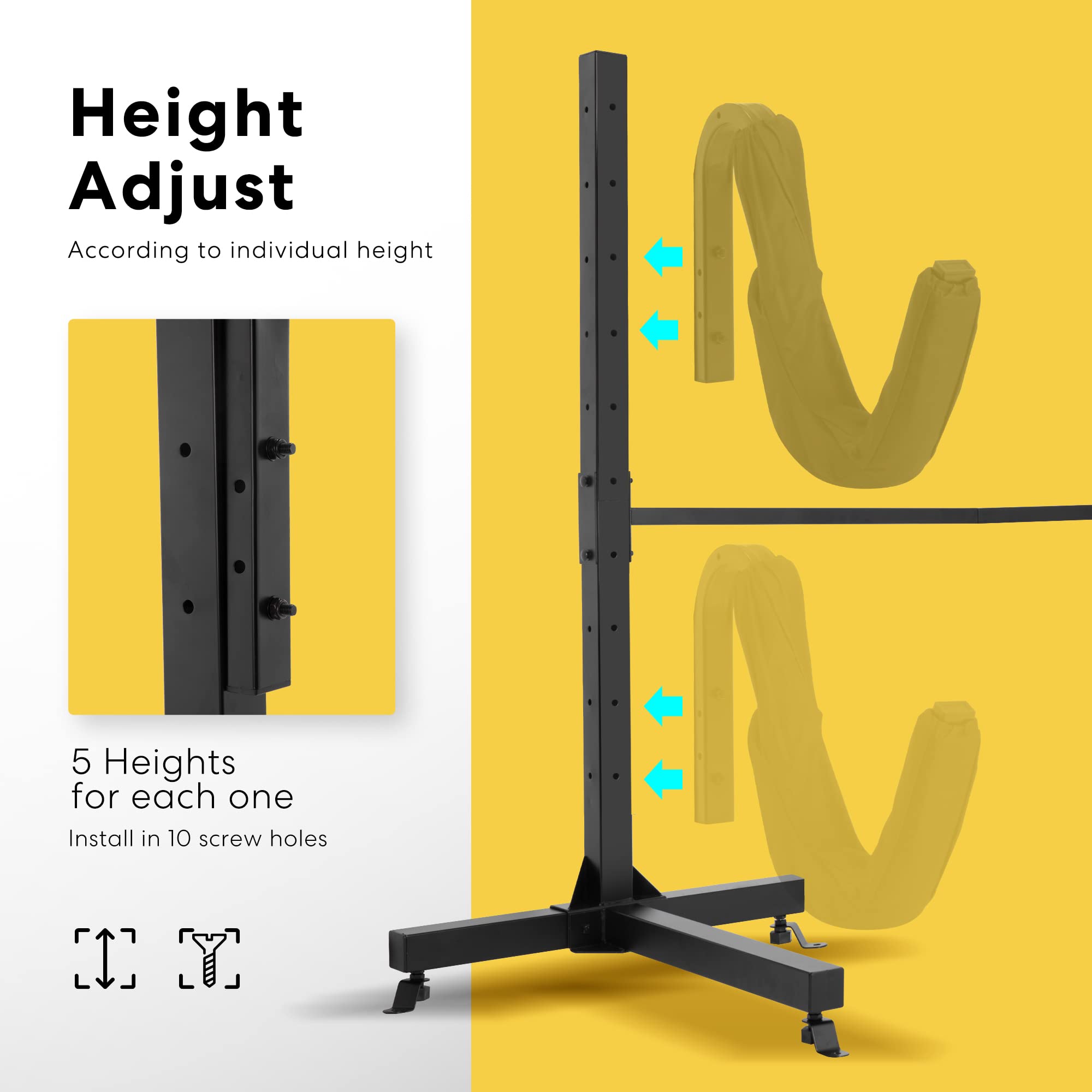 VIVOHOME Heavy Duty Freestanding Dual Storage Rack Height Adjustable Carrier Stand for Kayaks SUP Paddle Boards and Canoes