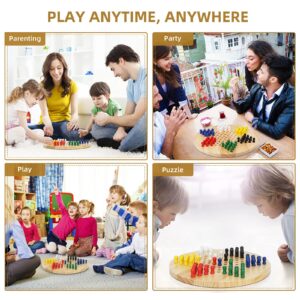 Win SPORTS Chinese Checkers Board - Wooden Game Classic Strategy Game & Fun for The Whole Family,Includes 60 Wooden Pegs in 6 Colors,Made with All Natural Wooden Materials (11.5 Inch)