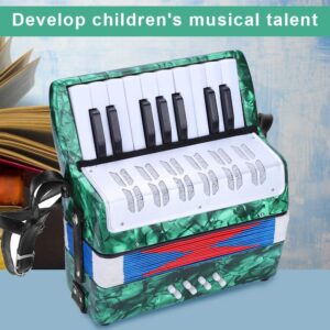 17 Key 8 Bass Piano Accordion with a Manual for Kids Adults(Green)