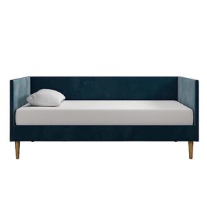 DHP Franklin Mid Century Upholstered, Twin Size, Blue Velvet Daybed