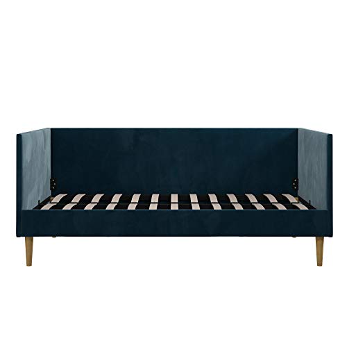 DHP Franklin Mid Century Upholstered, Twin Size, Blue Velvet Daybed