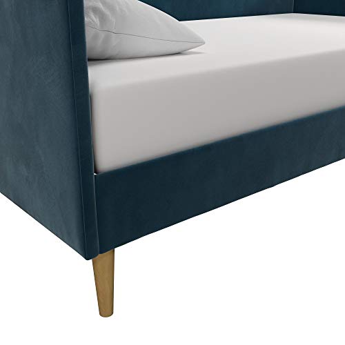 DHP Franklin Mid Century Upholstered, Twin Size, Blue Velvet Daybed