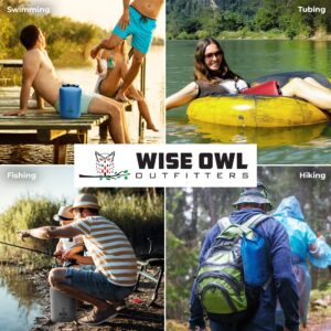 Wise Owl Outfitters Carrier Bag Case, Waterproof Dry Bag - Fully Submersible 1pk or 3pk Ultra Lightweight Airtight Waterproof Bags - 5L, 10L and 20L Sizes - Diamond Ripstop Roll Top Drybags