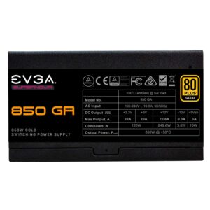 EVGA SuperNOVA 850 Ga, 80 Plus Gold 850W, Fully Modular, ECO Mode with Dbb Fan, 10 Year Warranty, Compact 150mm Size, Power Supply 220-GA-0850-X1