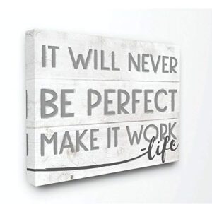 stupell industries make it work inspirational family word, design by artist daphne polselli wall art, 30x40, canvas