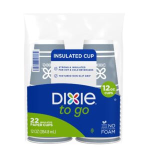 Dixie To Go Medium Paper Coffee Cups With Lids, 12 Oz, 132 Count, Disposable Cups For On-The-Go Hot Beverages