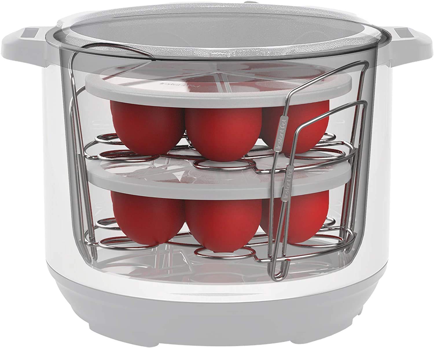 Instant Pot - 5252242 Instant Pot Official Silicone Egg Bites Pan with Lid, Compatible with 6-quart and 8-quart cookers, Red