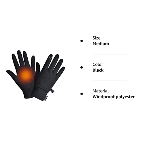 EastKing Winter Gloves for Women Men, Touch Screen Heated Gloves Water Resistant Waterproof Cold Weather Gloves for Cycling Walking Riding Running Driving Golfing for Men and Women (Black-M)