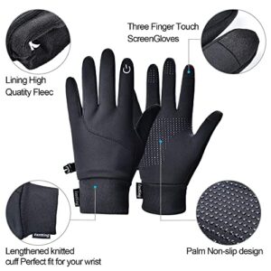 EastKing Winter Gloves for Women Men, Touch Screen Heated Gloves Water Resistant Waterproof Cold Weather Gloves for Cycling Walking Riding Running Driving Golfing for Men and Women (Black-M)