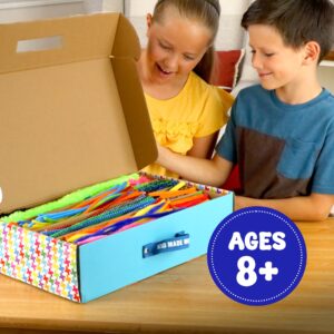 Kid Made Modern Arts and Crafts Kit - A DIY 1000+ Piece Hobby Craft Supplies & Materials Box for Creative Art Projects for Kids Ages 4 5 6 7 8 9 10 11 & 12 Year Old Girls & Boys