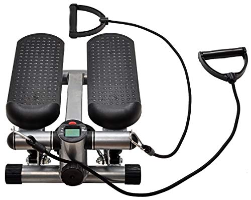 Signature Fitness Adjustable Mini Stepper Stair Stepper Stepping Machine with Resistance Bands, Gray