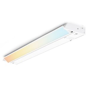 parmida led technologies led swivel under cabinet lighting, hardwired or plug-in installation, 24", 14w, 3cct color selectable - 3000/4000k/5000k, rotatable lens, dimmable, linkable, 120v, 840lm