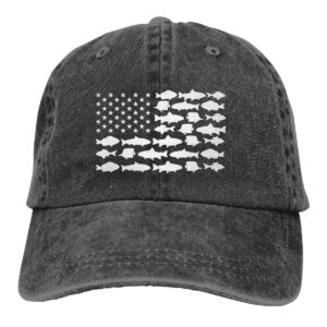 waldeal boy printing fish flag vintage dad hats cute adjustable kids fishing baseball cap black