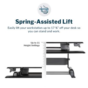 Vari - VariDesk Essential 30 - Two-Tier Standing Desk Converter for Home Office - Adjustable Sit Stand Desk with 11 Height Settings - Standing Desk Riser for Monitor & Accessories - 30" Wide, Black