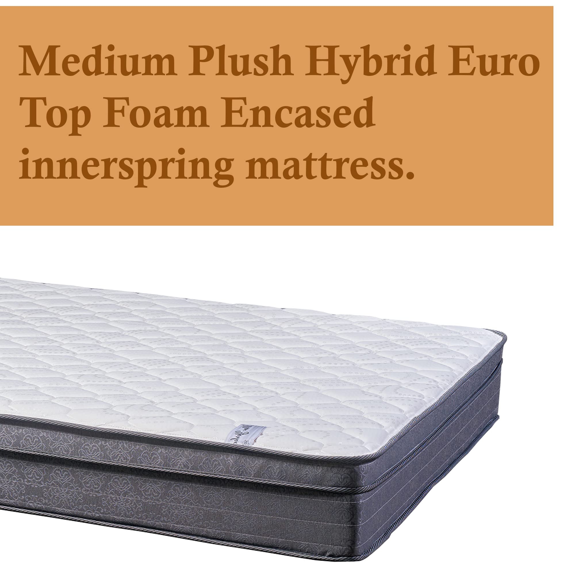 Nutan 11-Inch Medium plush Foam Encased Hybrid Eurotop Pillowtop Innerspring Fully Assembled Mattress, Good For The Back, King