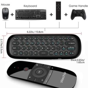 WeChip W1 Universal TV Remote Air Mouse, Wireless Keyboard Fly Mouse 2.4GHz Connection Air Remote Keyboard Mouse for Android TV Box/PC/Smart TV/Projector/HTPC/All-in-one PC/TV (w1)