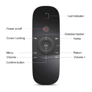 WeChip W1 Universal TV Remote Air Mouse, Wireless Keyboard Fly Mouse 2.4GHz Connection Air Remote Keyboard Mouse for Android TV Box/PC/Smart TV/Projector/HTPC/All-in-one PC/TV (w1)