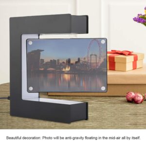 Sanpyl Magnetic Levitation Photo Frame, LED Magnetic Levitation Picture Frame Home Office Wedding Decoration Office Desk Display Stand Birthday Gift