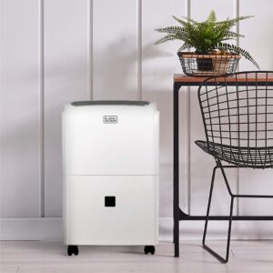 BLACK+DECKER 4500 Sq. Ft. Dehumidifier for Extra Large Spaces and Basements, Energy Star Certified, BDT50WTB,White