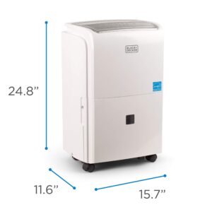 BLACK+DECKER 4500 Sq. Ft. Dehumidifier for Extra Large Spaces and Basements, Energy Star Certified, BDT50WTB,White