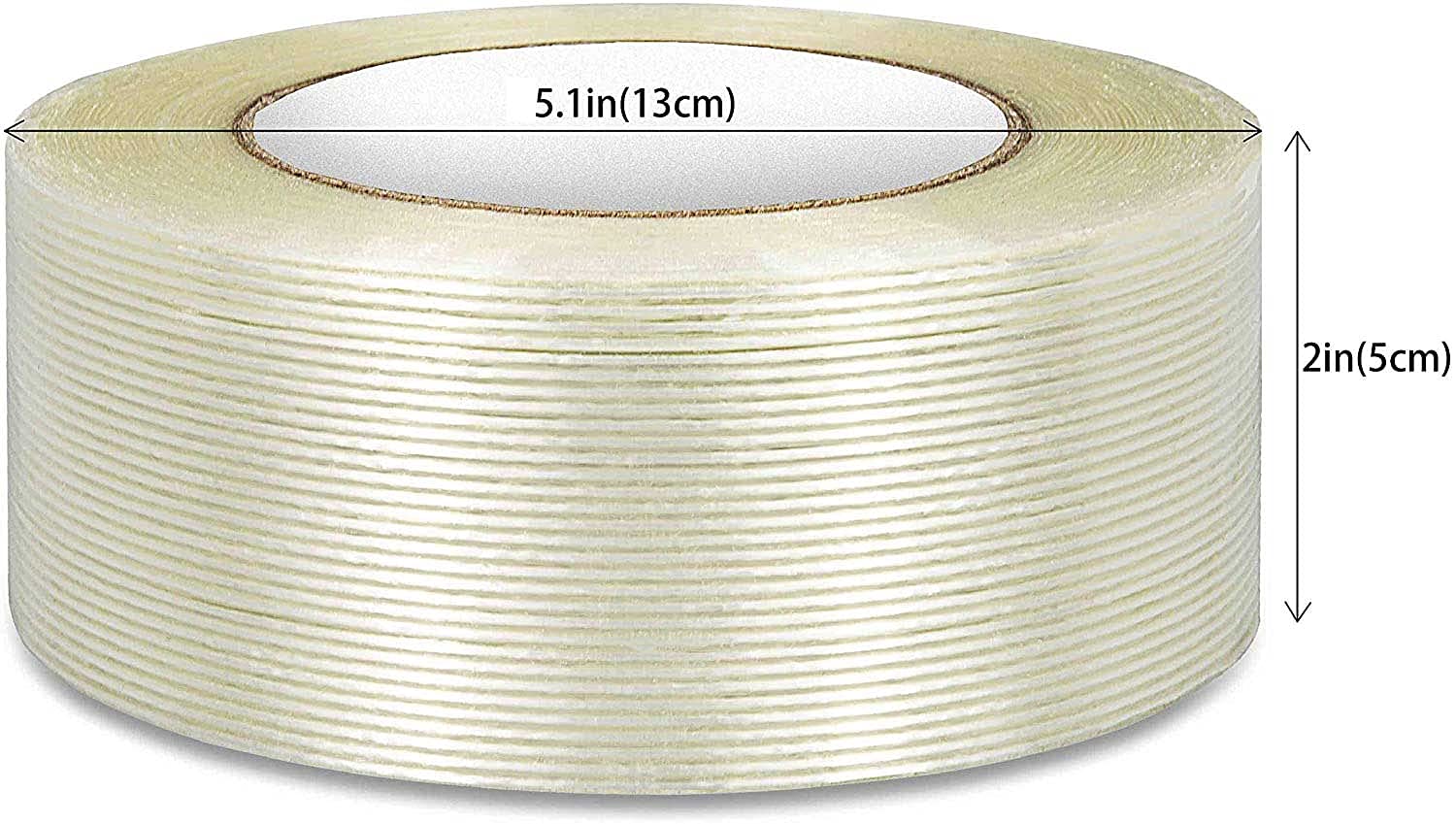 Superhesive 4 Pack 2in(5cm) 164ft (55-Yards / 50-Meters) 5.9mil Fiberglass Tape, Transparent Filament Reinforced Strapping Tape for Heavy Duty Packing