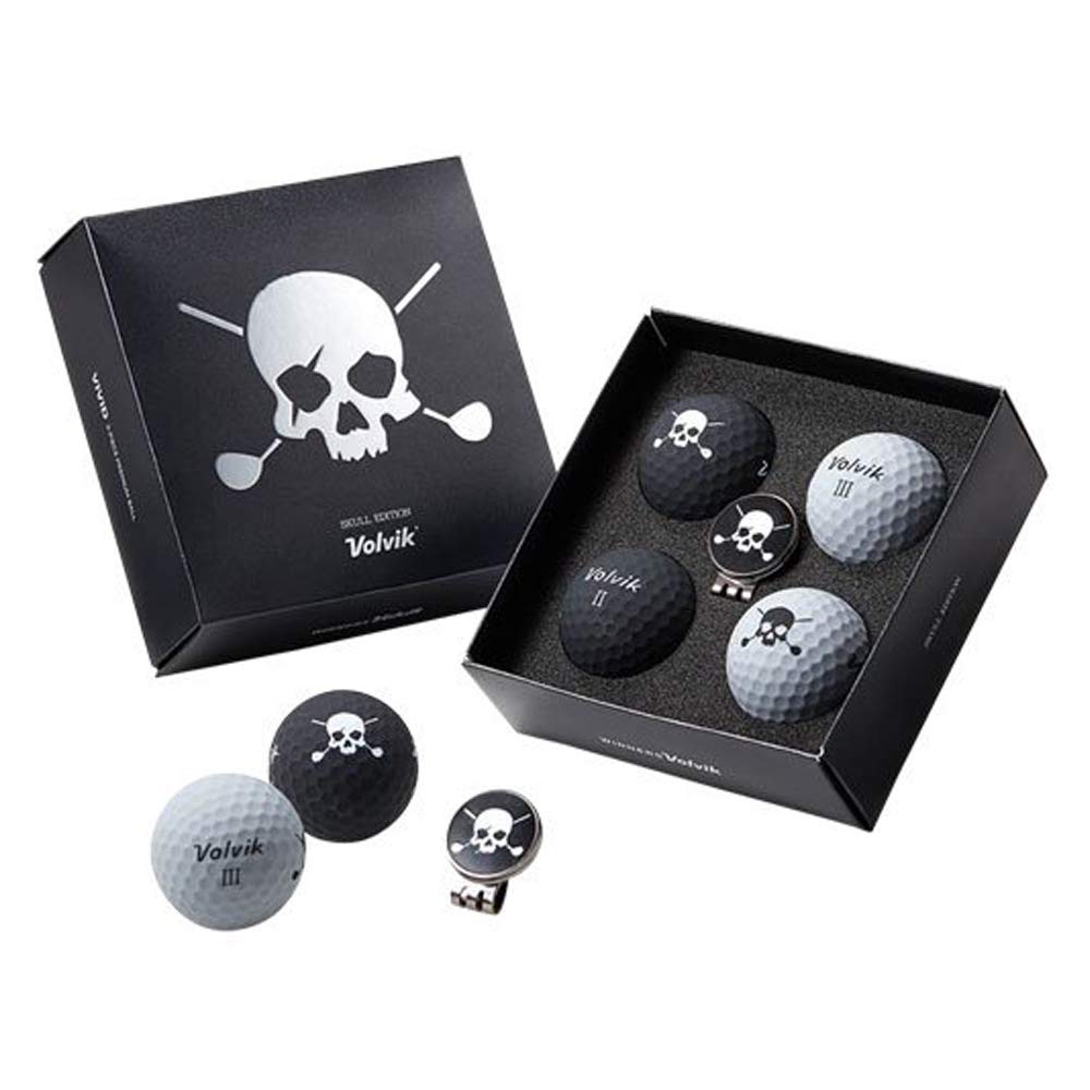 Volvik Vivid Golf Ball: Skull Edition 3.0 Black/Grey