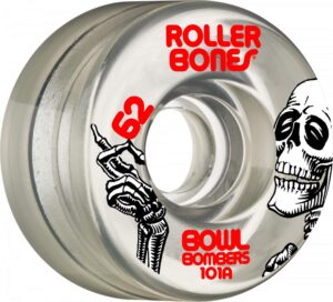 rollerbones bowl bombers 62mm 101a clear quad wheels 8 pk