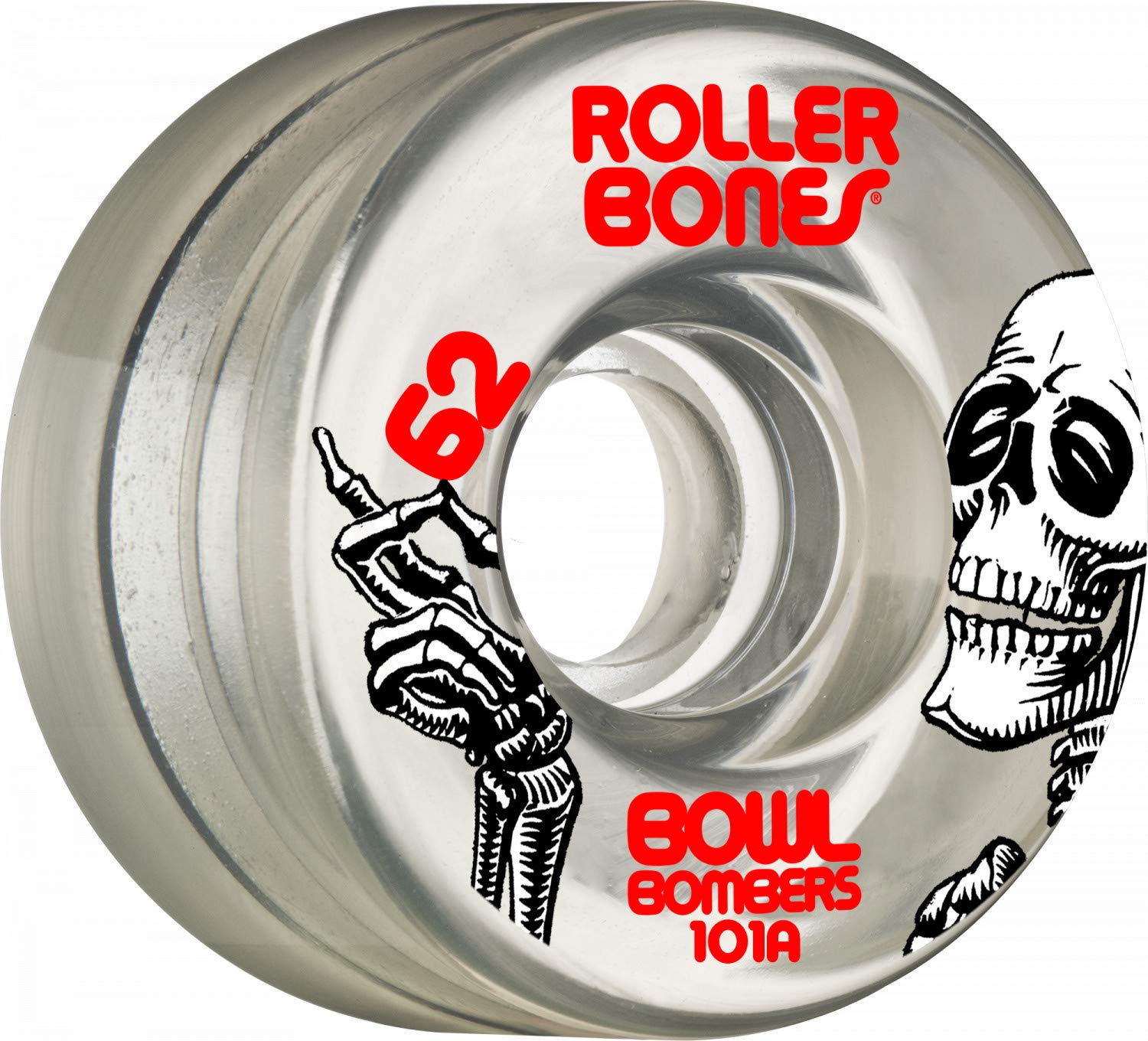 Rollerbones Bowl Bombers 62mm 101A Clear Quad Wheels 8 Pk