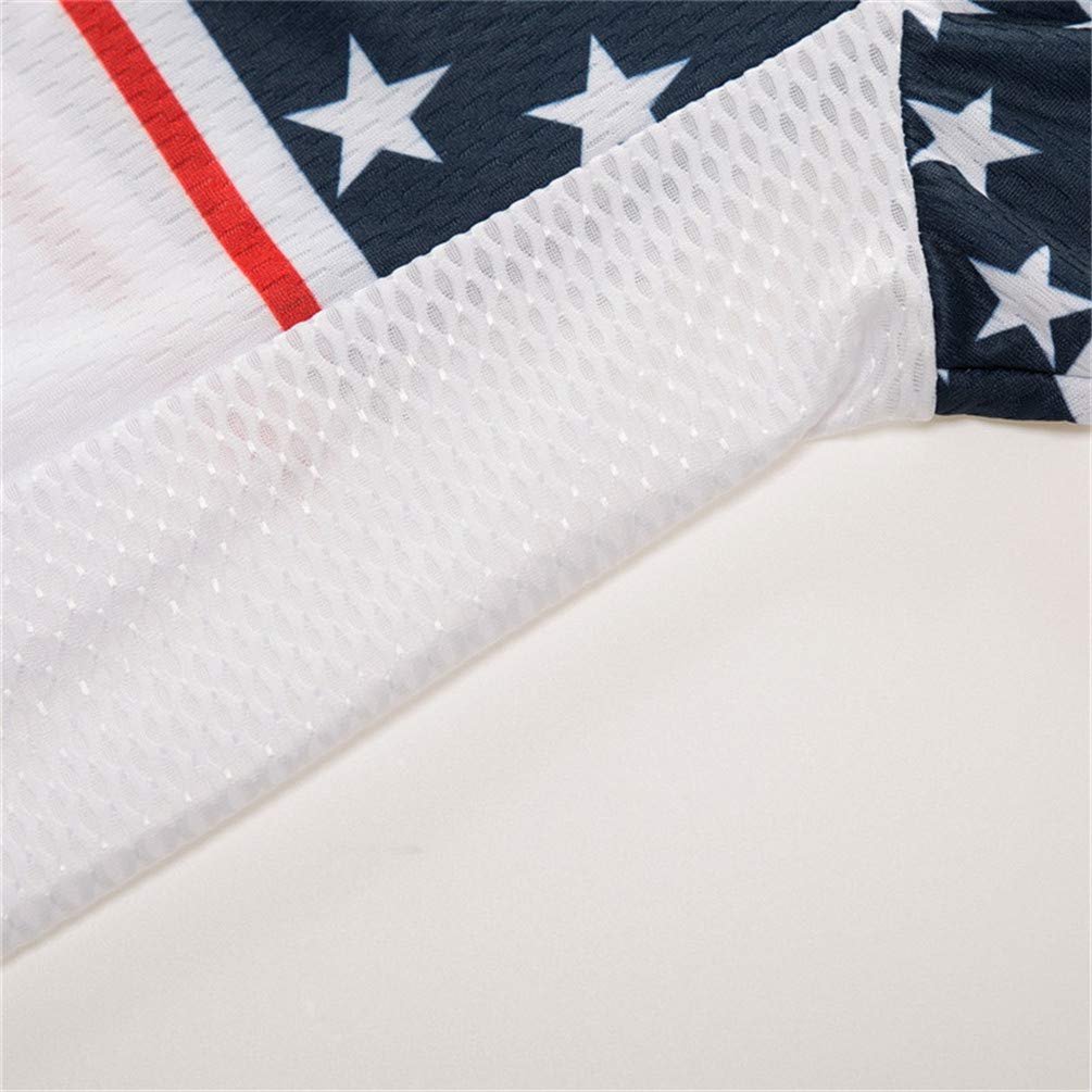 JPOJPO USA Cycling Jersey Men Short Sleeve Biking Bike Shirts Summer American Bicycle Tops with 3 Pockets,Reflective