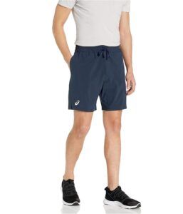 asics circuit 2 7in woven short, team navy, x large