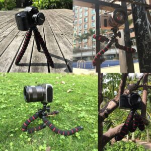 Runshuangyu Portable Octopus Flexible Tripod Stand,1/4'' 3/8'' Screw Mounting, for Canon Nikon Sony Panasonic Pentax Olympus Camera Digital DV Gopro Action DSLR - Size Large