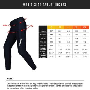 Souke Sports Men's Winter Cycling Pants, Windproof Fleece Thermal Bike Pants, Breathable Athletic Sweatpants for Running Black