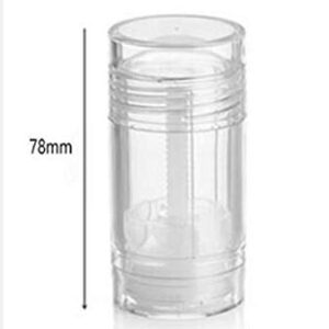 Clear Empty Plastic Round Deodorant Containers,Round Shape Bottom Filling Stick Deodorant Container Twist Up Stick Tube (C)