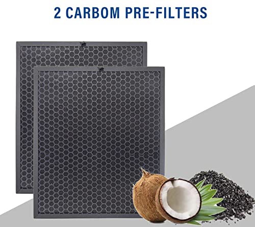 LV-PUR131 Replacement Filters Set Compatible with Levoit Air Purifier Models LV-PUR131, LV-PUR131S,LV-PUR131-RF(2 Pack True HEPA & 2 Pack Activated Carbon)