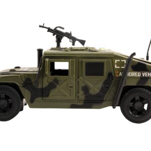 Vokodo Military Fighter Truck Friction Powered With Lights And Sounds Kids Push And Go 1:16 Scale Pretend Play Armored Army Vehicle Doors Open Quality Action Toy Car Great Gift For Children Boys Girls