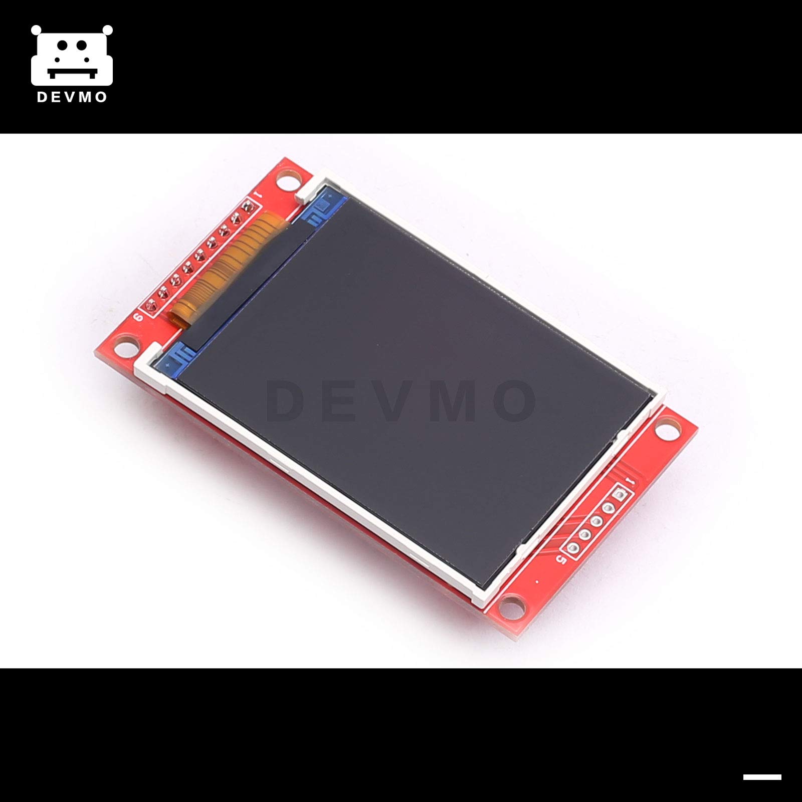 DEVMO 2.2 Inch ILI9341 SPI TFT LCD Display 240x320 ILI9341 LCD Screen with SD Card Slot Compatible with Ar-duino Raspberry Pi 51/AVR/STM32/ARM/PIC