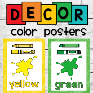 color posters rainbow themed class decor